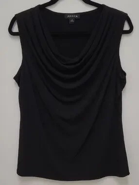 Jessica | Tops | Jessica Black Draped Cowl Neck Sleeveless Camisole ...